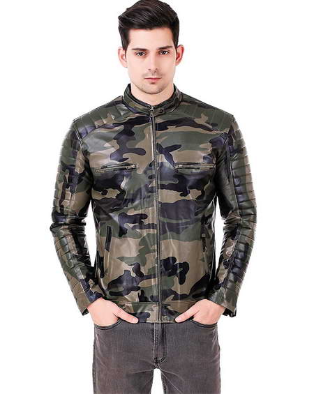 Camouflage Leather Jacket
